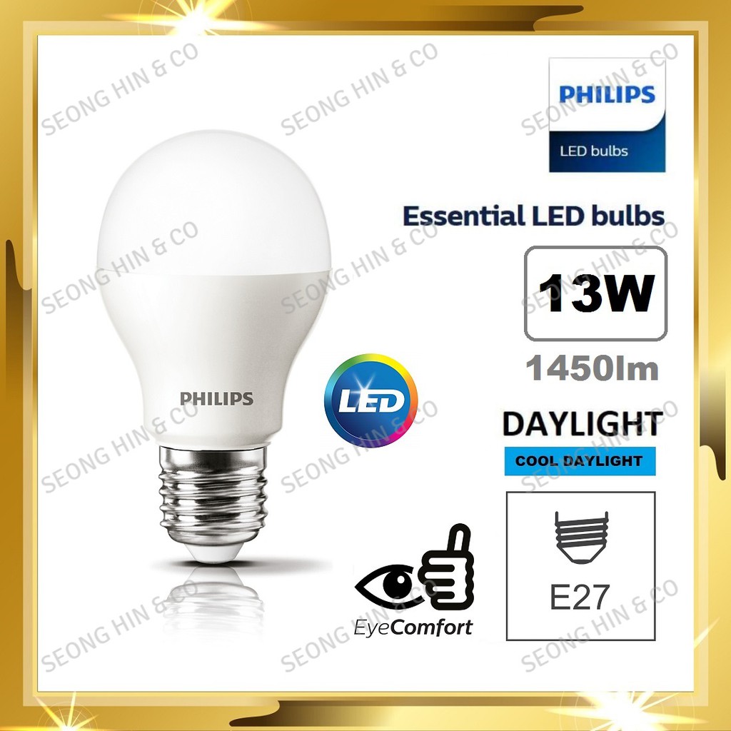 PHILIPS 13W Essential LED Bulb E27 Daylight 6500k | Shopee Malaysia