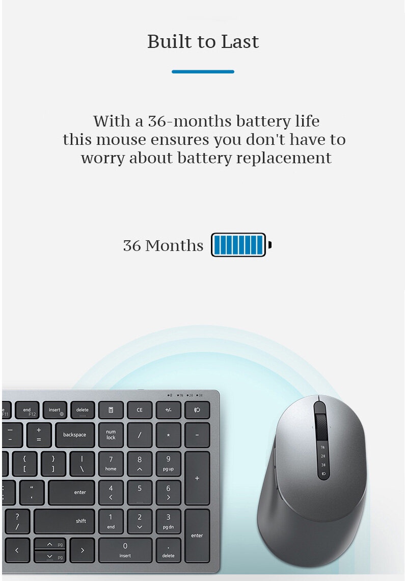 DELL Multi 3 device Wireless Keyboard and Mouse – KM7120W bluetooth ...