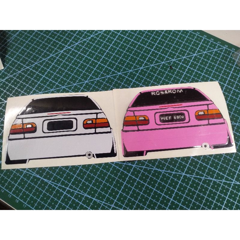 Sticker Belakang Bontot Honda Civic Ferio Honda EG Cutting Timbul 100% ...