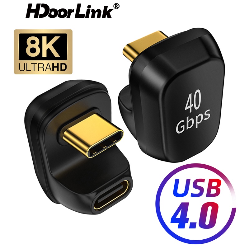 Hdoorlink 40gbps Mini Usb C Right Angle Adapter U Shape Thunderbolt3 8098
