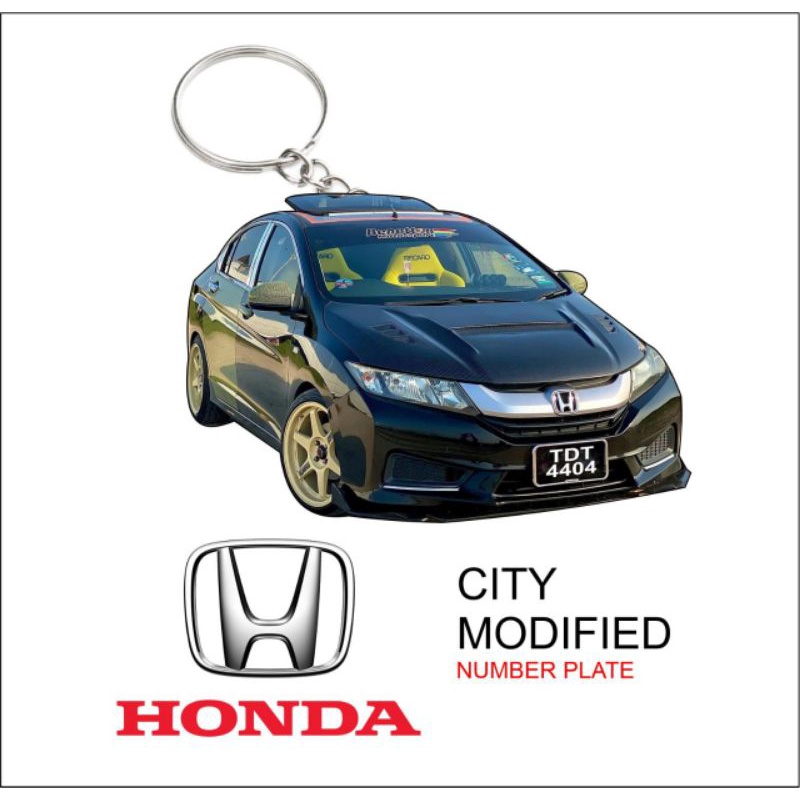 Honda City modi + plate keychain 2D | Shopee Malaysia