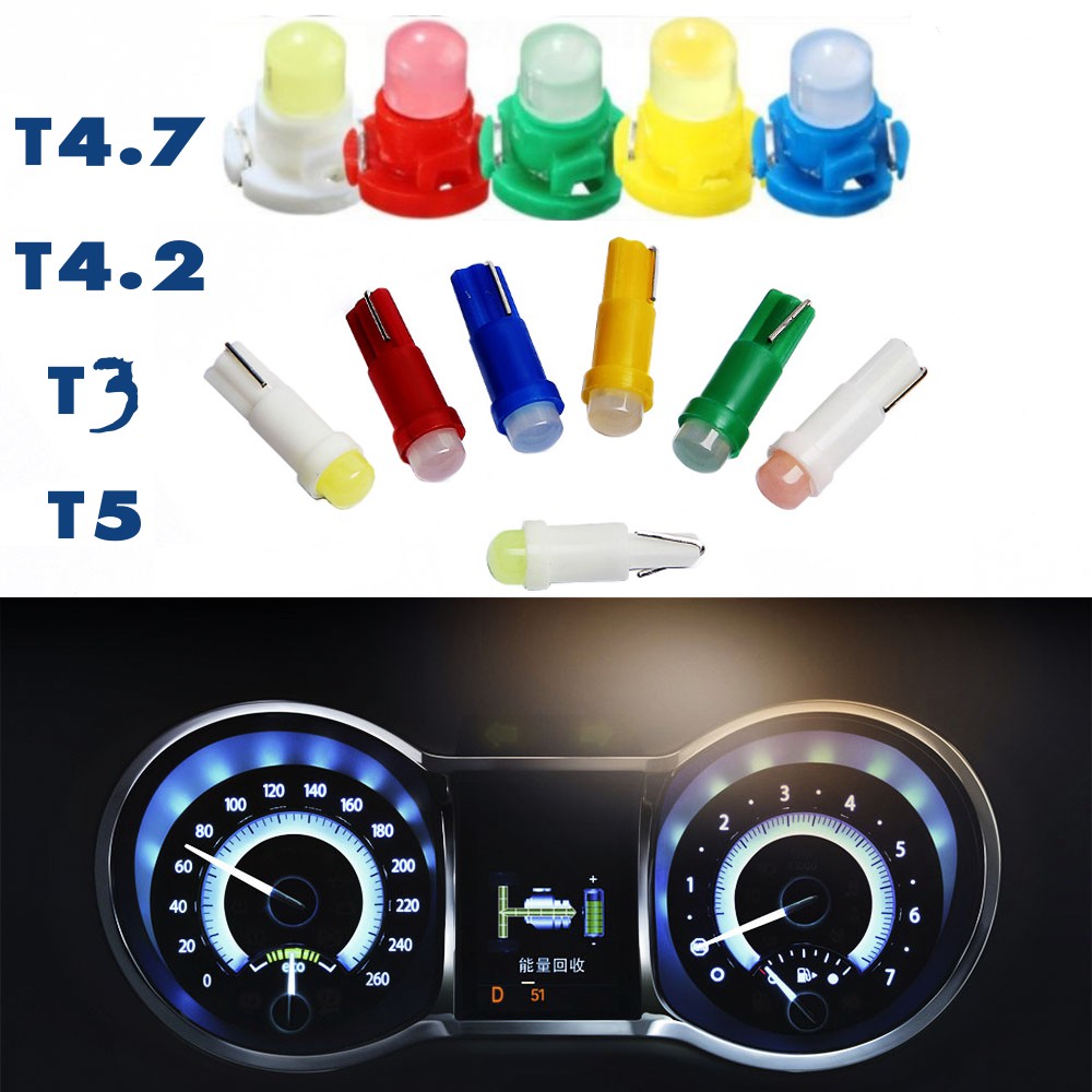 1pcs T5 T4.7 T4.2 T3 SMD Wedge Instrument Dashboard Car Meter LED Light ...