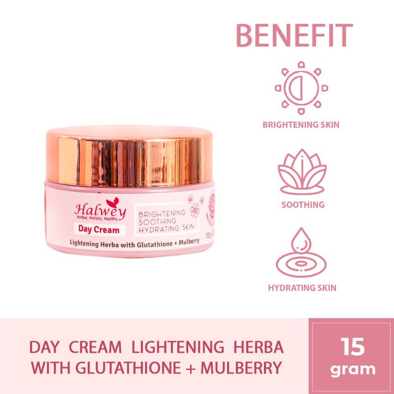 Halwey Day Cream Lightening Herbs with Glutathione+Mulberry 15gr ...