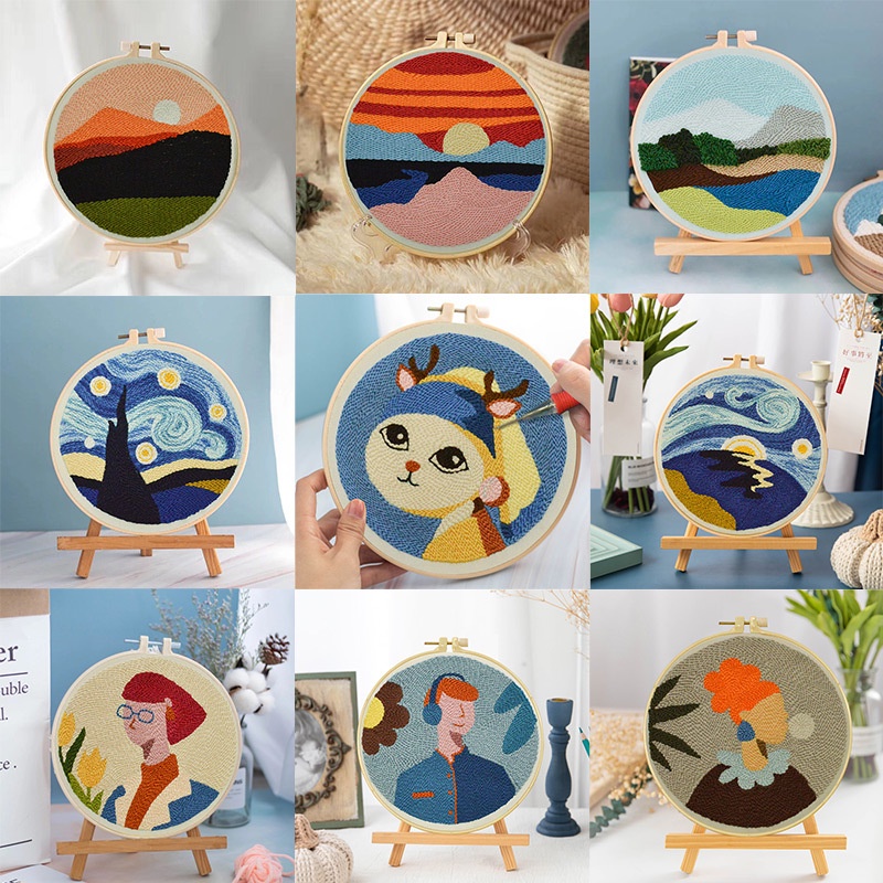 Poke Embroidery Punch Needle Kit Diy Material Bag Set to Make Handmade ...