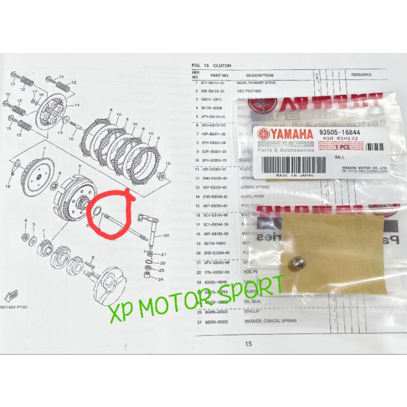 Yamaha Y150 Y15ZR Clutch Ball Bola CLUTCH 93505-16844 | Shopee Malaysia