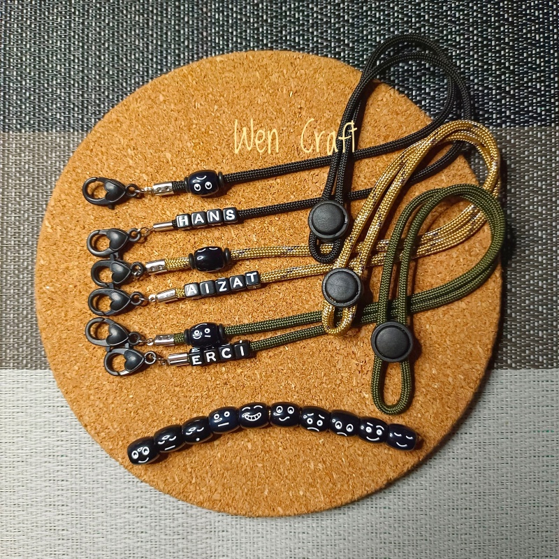 Custom Name (Free 10 Letters) Paracord 9Strand Emoticon Bead Kids Adult ...