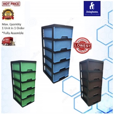 🔥 PROMOTION 🔥 Felton (FDR 488) 5 Tiers Multipurpose Drawer /Clothes ...