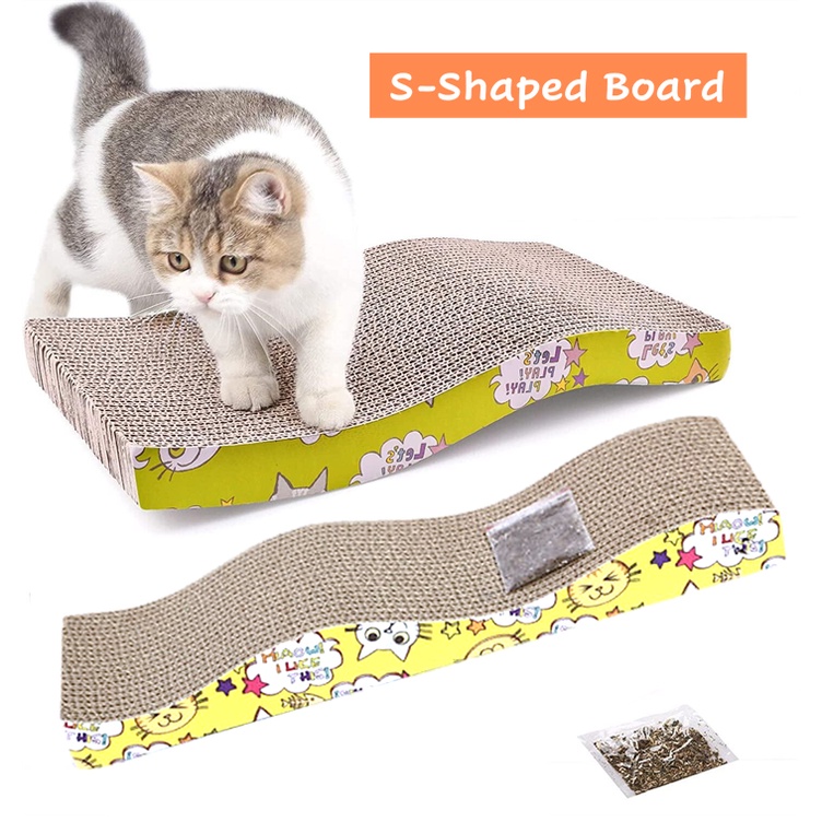 GUN PET Cat Scratcher Scratch Board Cat Toy with Catnip Mainan Kucing ...