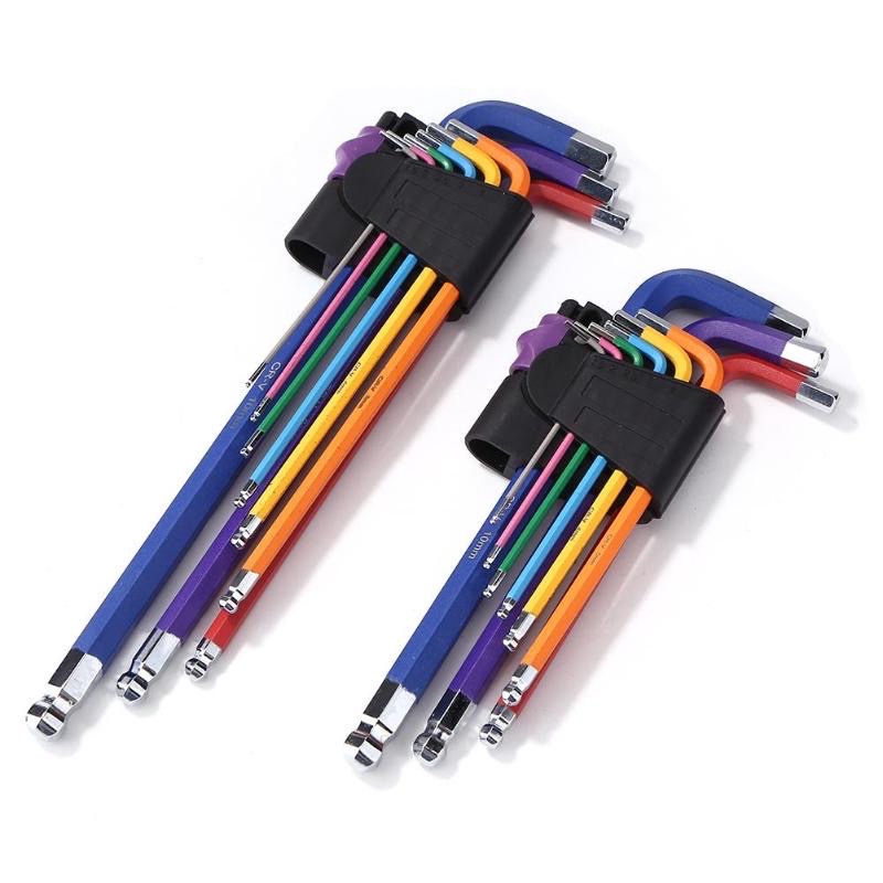 9Pcs 1.5mm-10mm Color Coded Ball-End Hex Allen Key L Wrench Set Torque Long Metric | Shopee Malaysia