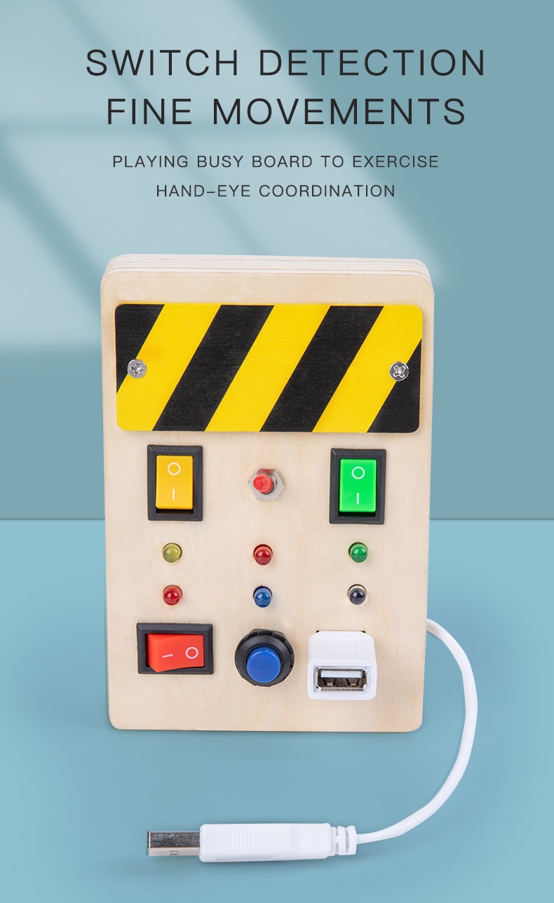 Treeyear LED Light Switch Toys for Toddlers Montessori Busy Board ...