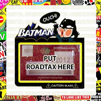 Roadtax Sticker Holder - Batman Ouch Face Cartoon | Shopee Malaysia