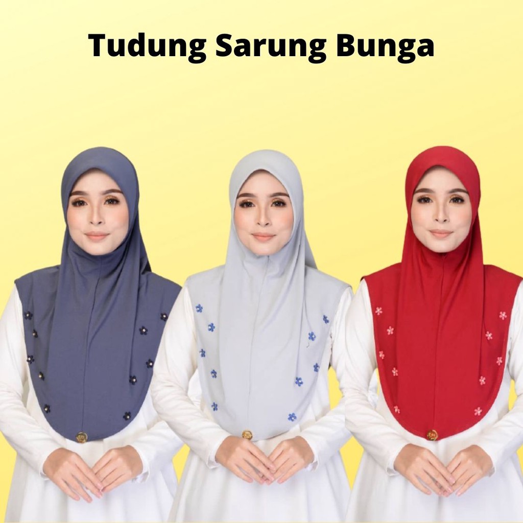 Tudung Sarung Bunga Moss Crepe | Shopee Malaysia