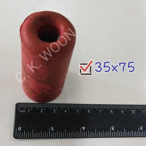 (1PCS) SCREWABLE ROUND RUBBER DOOR STOPPER RED / PENAHAN PINTU GETAH ...