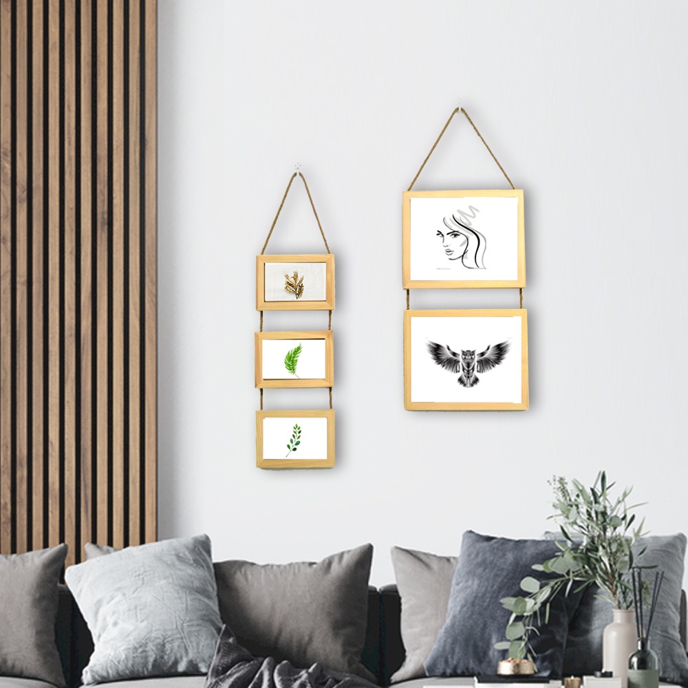 New Creative Solid Wood Photo Frame 4R 6R 8R Hanging Wall Ins Wooden ...