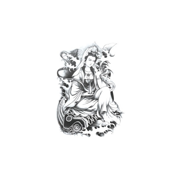 Guan Gong waterproof Chinese style Temporary Tattoo Stickers For Men ...