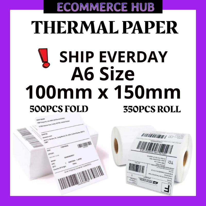 A6 Thermal Sticker Thermal Paper 100*150mm | Shopee Malaysia