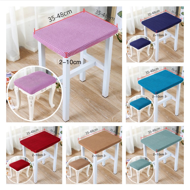 Stretch Full Stool Cover Chair Cover Case Dressing Table Stool Square ...
