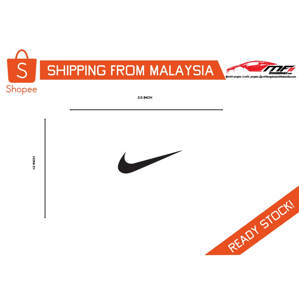 Nike Logo Cut-Out Sticker Vinyl | Shopee Malaysia