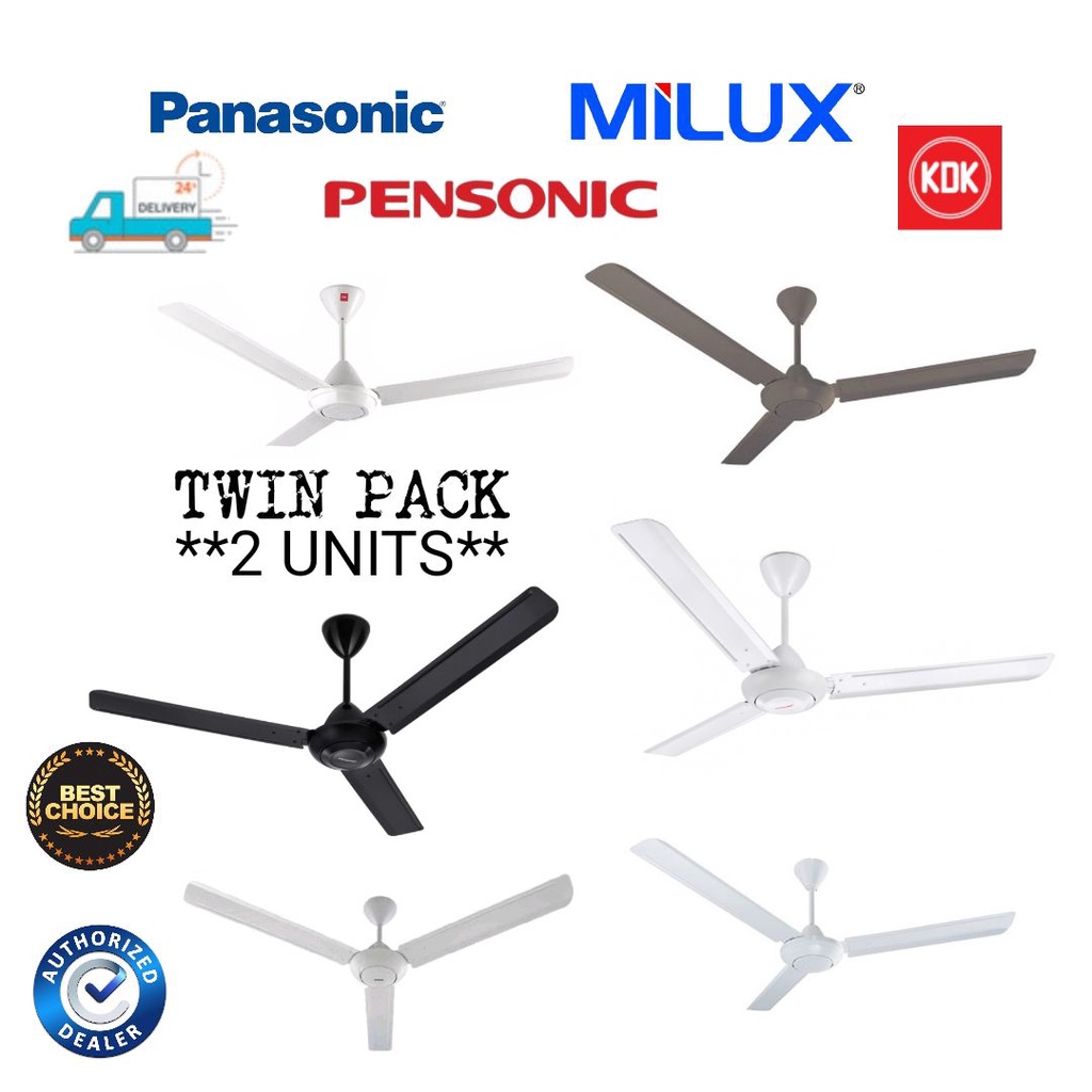 (2 UNITS)Pensonic / Milux / KDK / Panasonic Ceiling Fan 60" 3 Balde ...