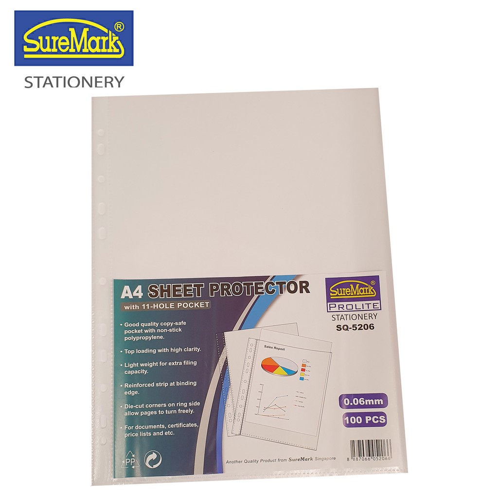 SureMark-Prolite-Sheet Protector A4 (0.06mm & 0.10mm)(100's/pkt ...