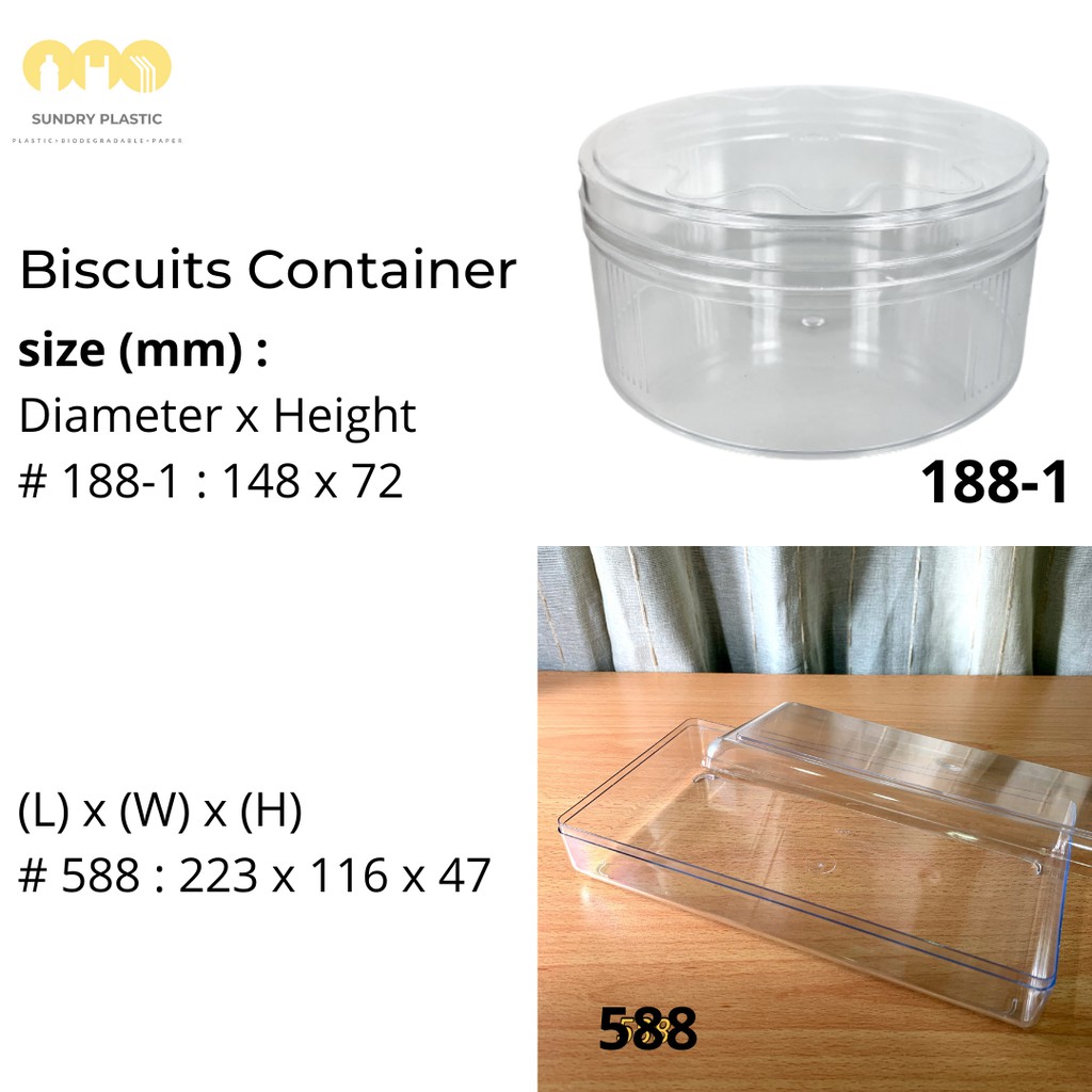Cookie Container - Square, Round & Transparent / Biscuits Transparent ...