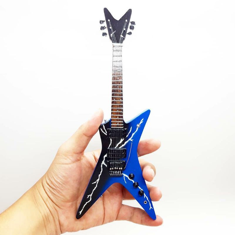 REPLIKA Pantera Dimebag Darrell Signature Lightning Bolt Miniature Guitar Replica | Shopee Malaysia