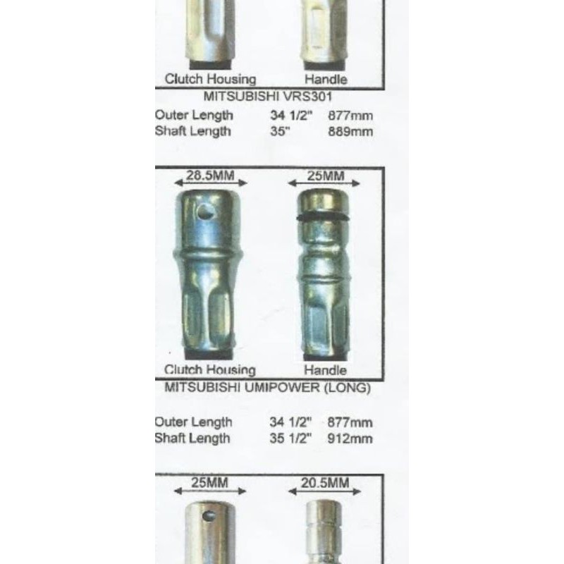Brush cutter flexible shaft c/w outer shaft set（LONG 34”1/2） 28.“5mm x ...