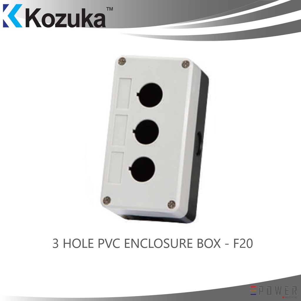 KOZUKA PVC ENCLOSURE BOX 3HOLE F20 KB2-E SERIES 22mm CONTROL COMPONENTS ...