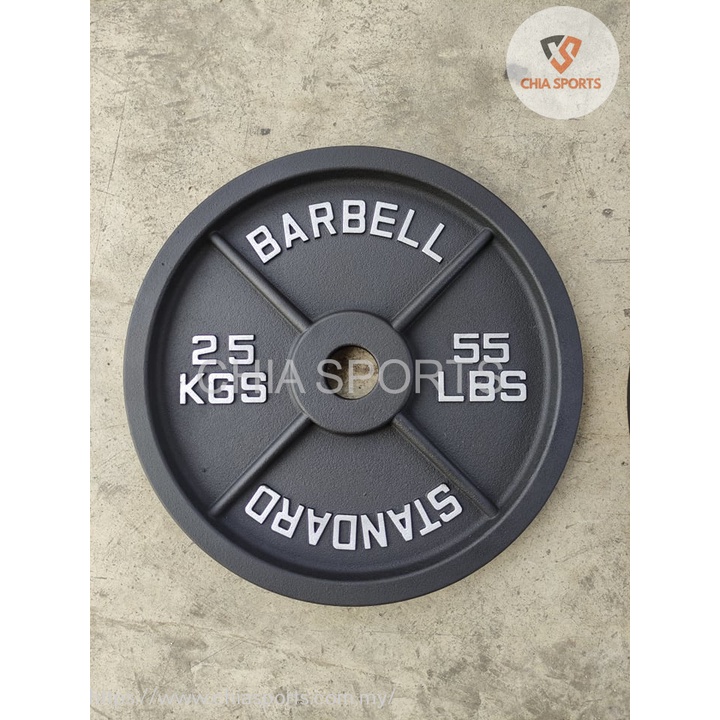 55LB / 25KG Olympic Weight plate 5cm Black Cast Iron Plates Dumbbell ...
