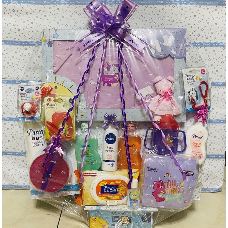 PUREEN NEW BORN BABY SET HAMPER Hamper 14 (FREE GREETING CARD) | Shopee ...