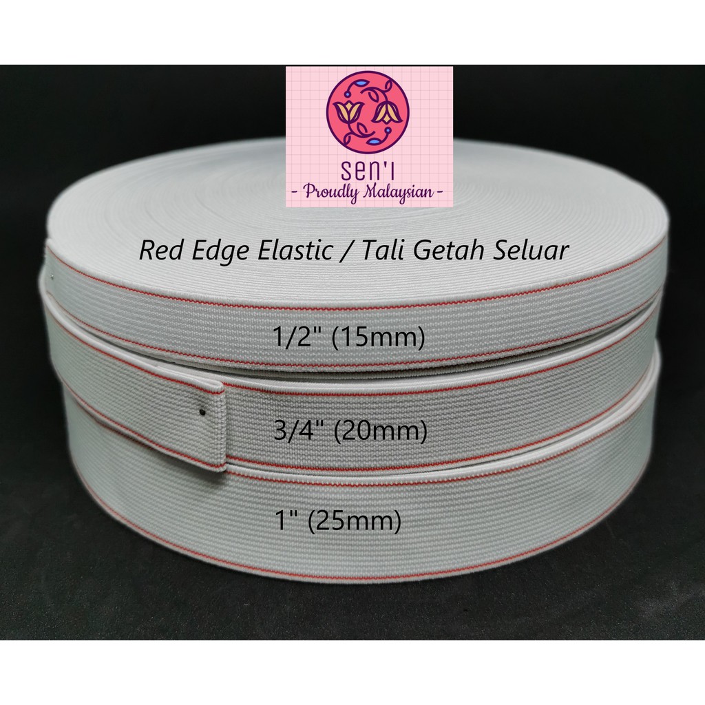Getah Kain 0.75"(20mm) 20 ela / yard per roll - line merah | Shopee ...