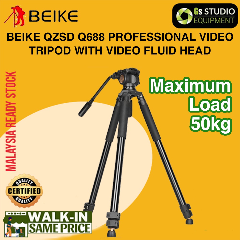 BEIKE QZSD Q688 Professional Video Tripod With Video Fluid Head ...