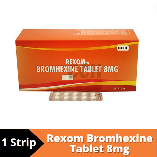 【Exp: 07/2025】Rexom Bromhexine Tablet 8mg - 1 Strip (Ubat pecah kahak ...