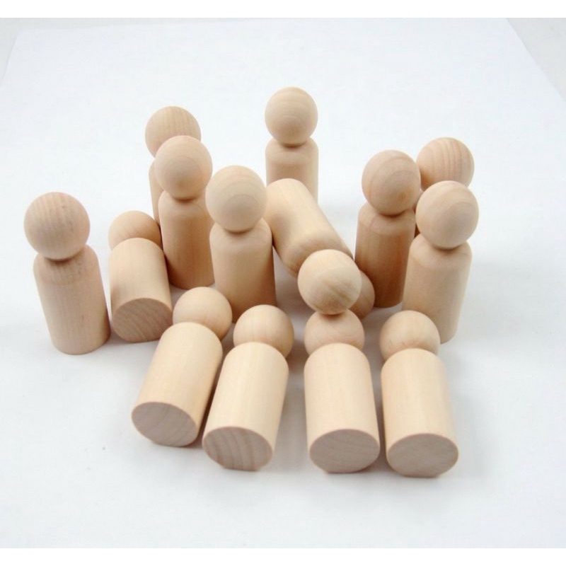 READY STOCK Solid Wood Wooden Puppet Peg Doll Painting Kids Art ...