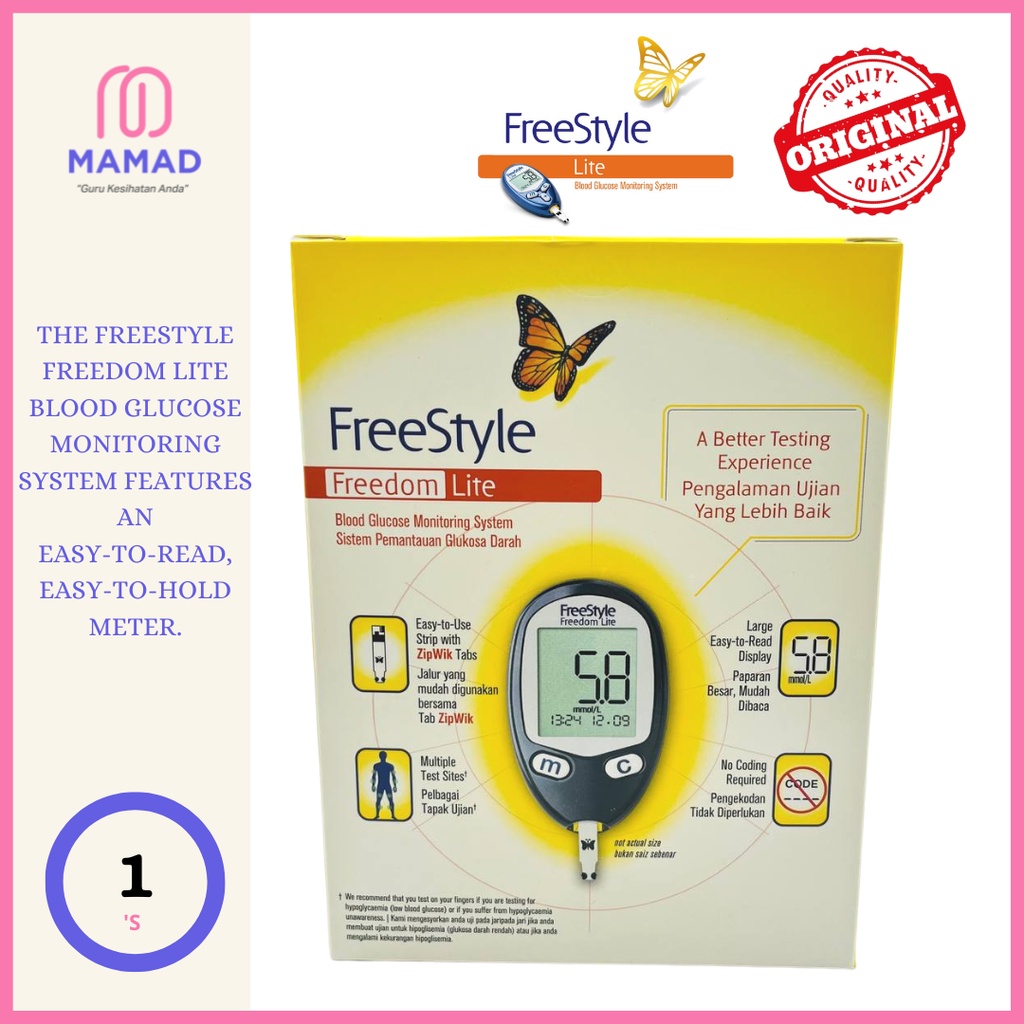 Freestyle Freedom Lite Glucose Meter Machine (tanpa test strip ...