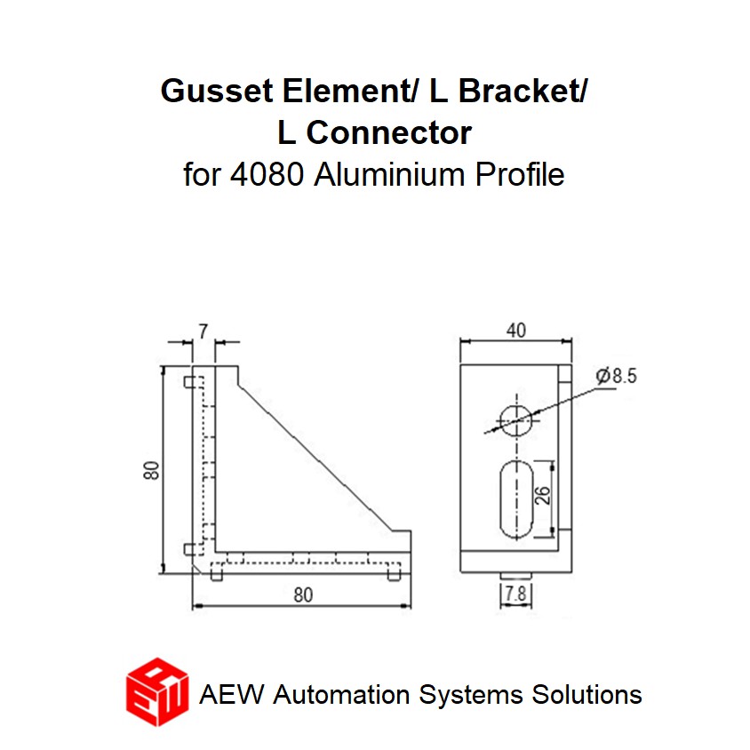 40 Series Gusset Element/ L Bracket/ L Connector for 4040 4080 Euro ...