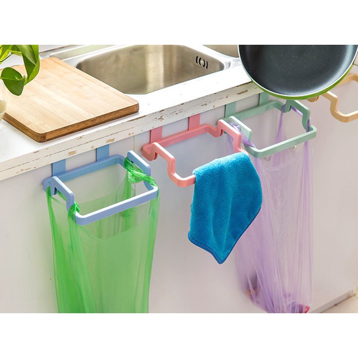 Portable Cupboard Door Back Hanging Trash Rack Storage Kitchen Garbage ...
