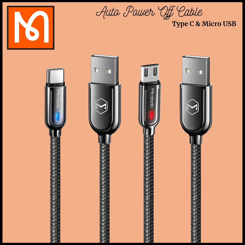 【Ready Stock】 Mcdodo CA-6170 Braided USB 3.0 to Type C Auto Disconnect ...