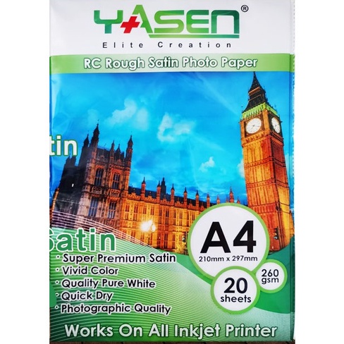 Yasen RC Satin, Linen, Rough Satin Photo Paper A4 Size Photopaper ...