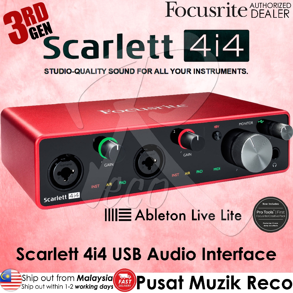 ⭐OFFER⭐ Focusrite Scarlett 4i4 (3rd Gen) USB Audio Recording Interface ...