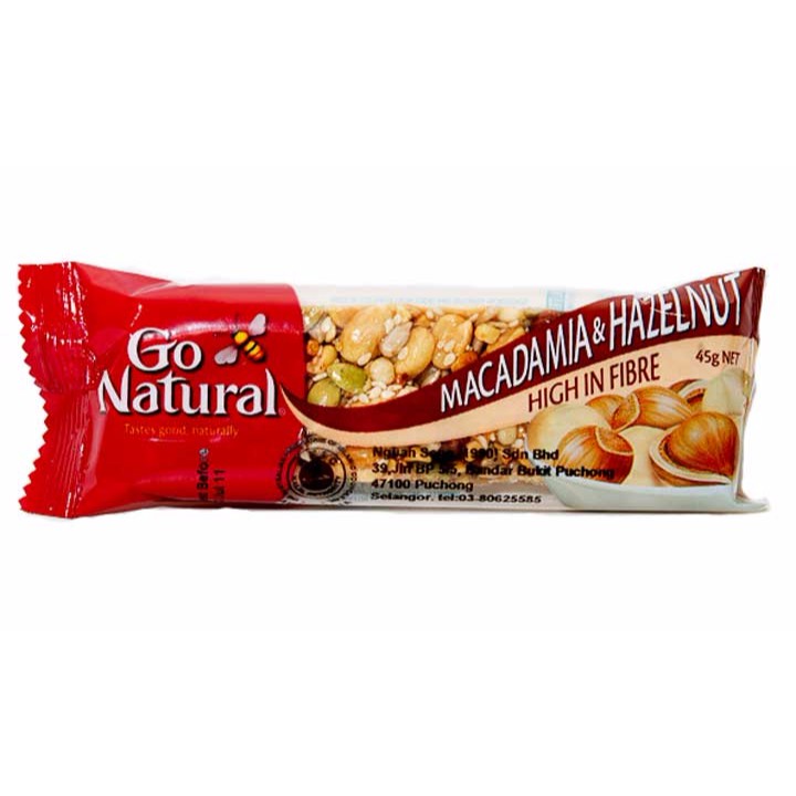 Go Natural Macadamia & Hazelnut Snack Bar | Shopee Malaysia