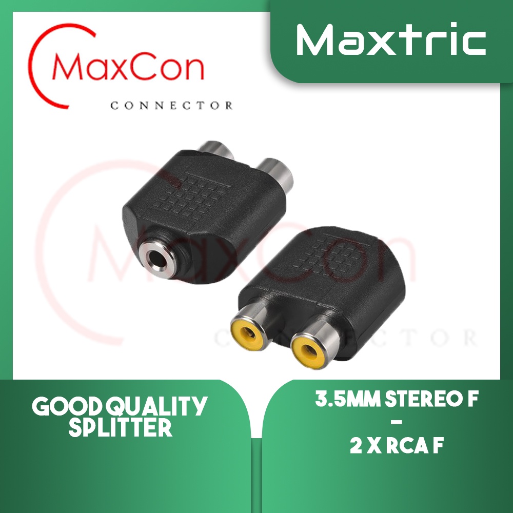 Maxcon 3.5MM STEREO FEMALE TO 2 x RCA FEMALE SPLITTER ADAPTOR / Y TYPE ...