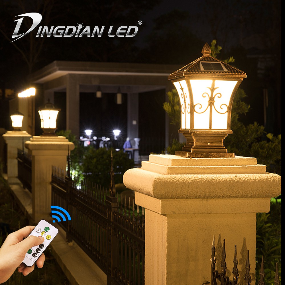 DingDian LED Courtyard Solar LED Outdoor Pillar Light Tricolor LED ...