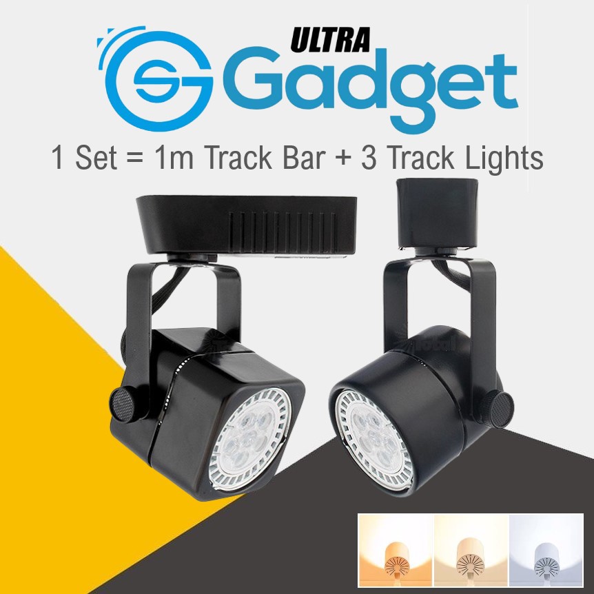 LED Track Light Whole Set With 3 Lights **FREE** 1 Meter Track Bar ...