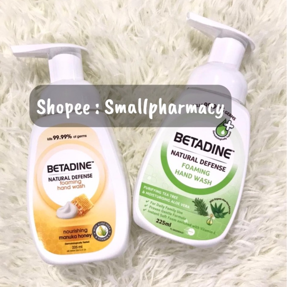 Betadine Natural Defense Foaming Hand Wash 225ml ( Honey / Tea Tree ...
