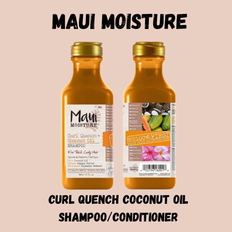 Maui Moisture Curl Quench Shampoo/Conditioner, for Thick Curly Hair ...