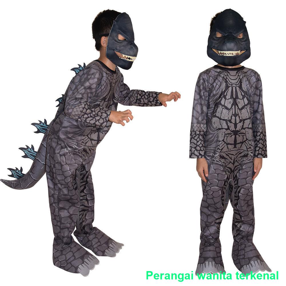 Kostum raksasa Halloween Godzilla kostum cosplay pakaian sehelai kanak ...