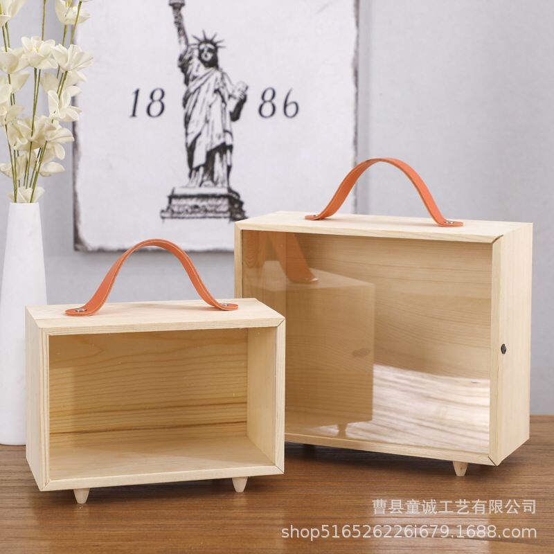 Solid Wood Storage Box With handle and light | Shopee Malaysia