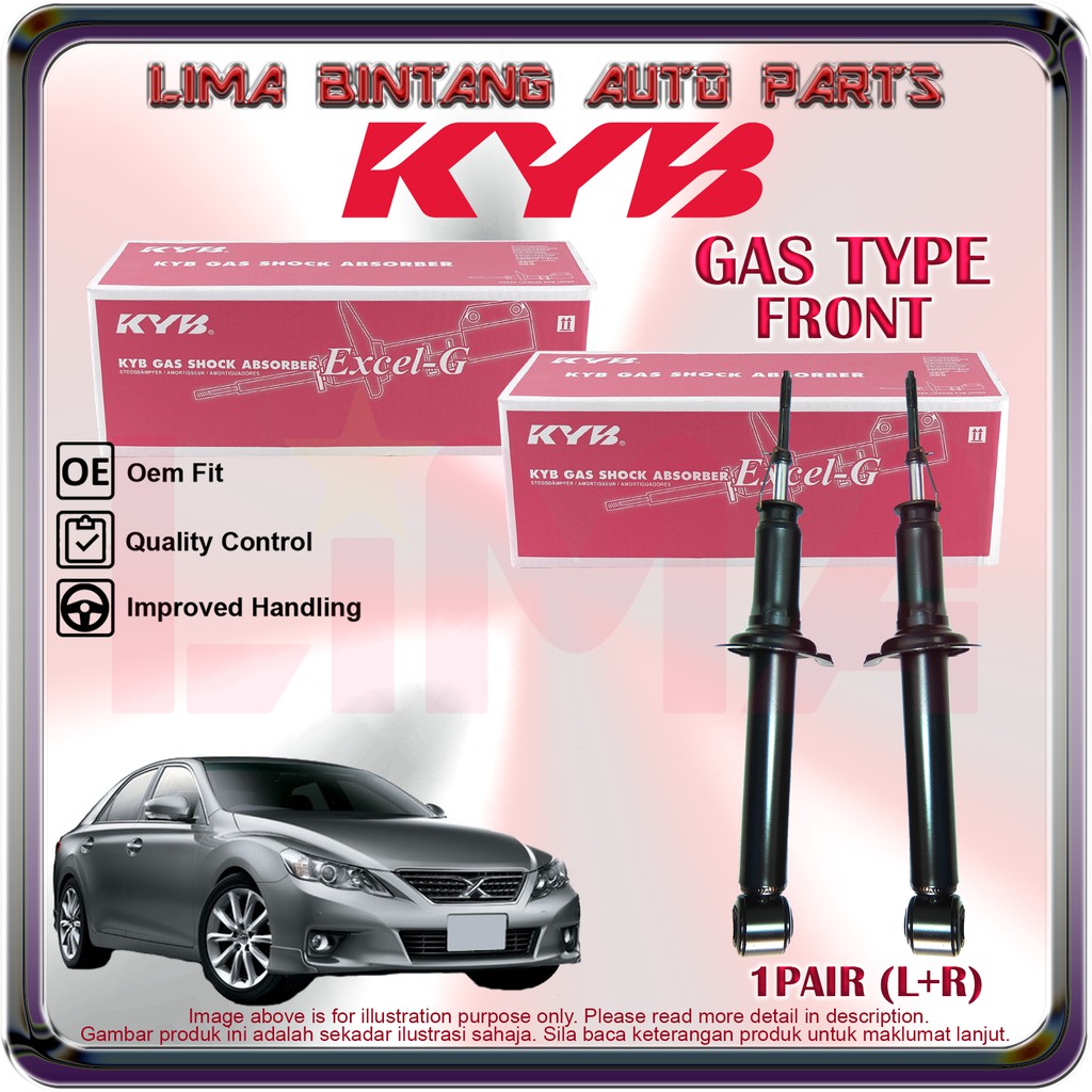 ( 1Pair ) Toyota Mark X GRX130 Front / Rear Shock Absorber Gas KAYABA ...
