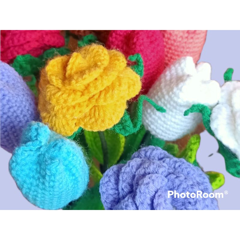 combo 5 kuntum bunga tulip 🌷 &5 kuntum rose 🌹 kait/handmade | Shopee ...